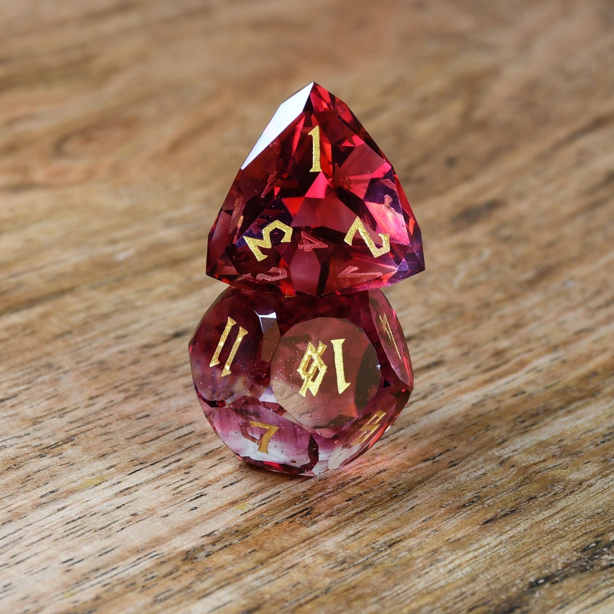 Strawberry Multifaceted Glass Dice Set – Open Gaming Store