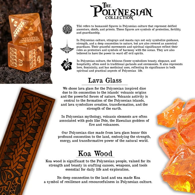 Polynesian Lava Glass Dice Set - Dice Around the World – Open Gaming Store