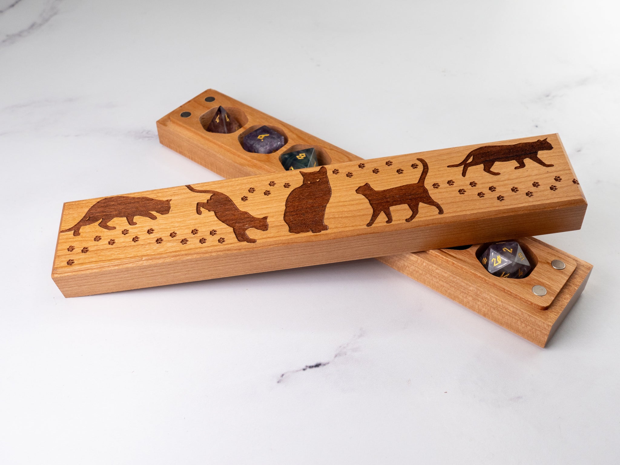 Cats | Engraved Council of 7 Dice Vault – Open Gaming Store