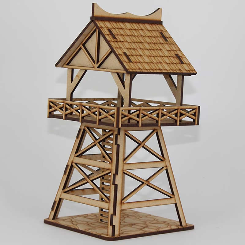 LCW1230 Jenash Town Guard Tower 28mm Scale Miniature Terrain Laser Cra ...