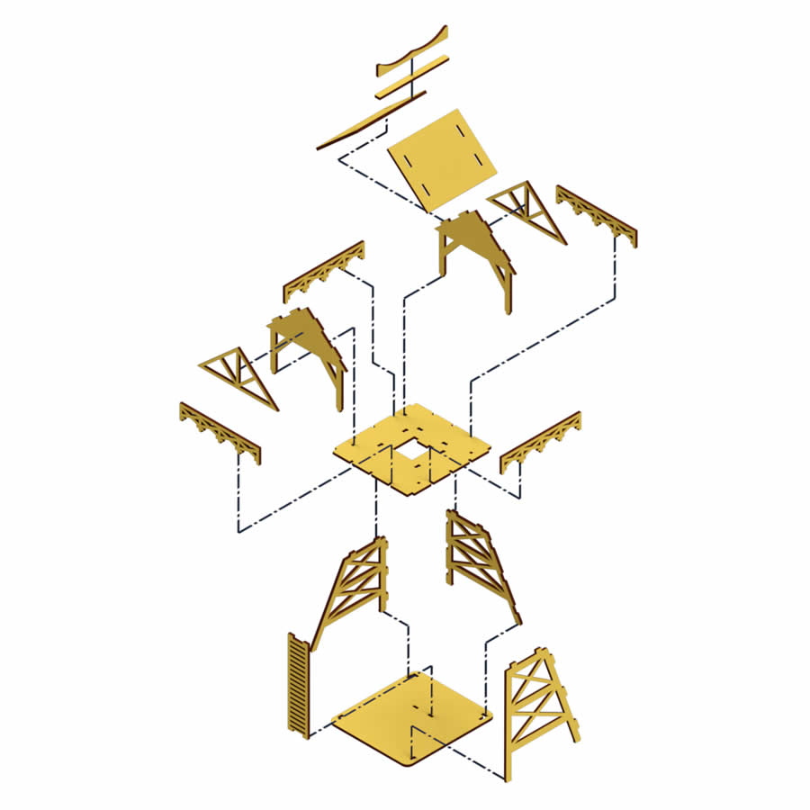 LCW1230 Jenash Town Guard Tower 28mm Scale Miniature Terrain Laser Cra ...