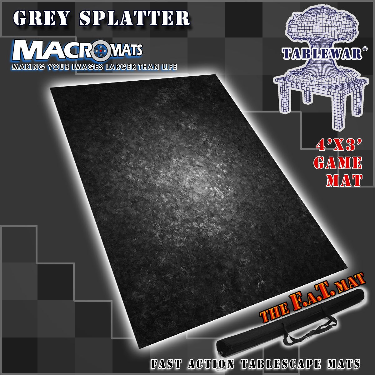 4x3' 'Grey Splatter' MacroMat Photography Backdrop – Open Gaming Store
