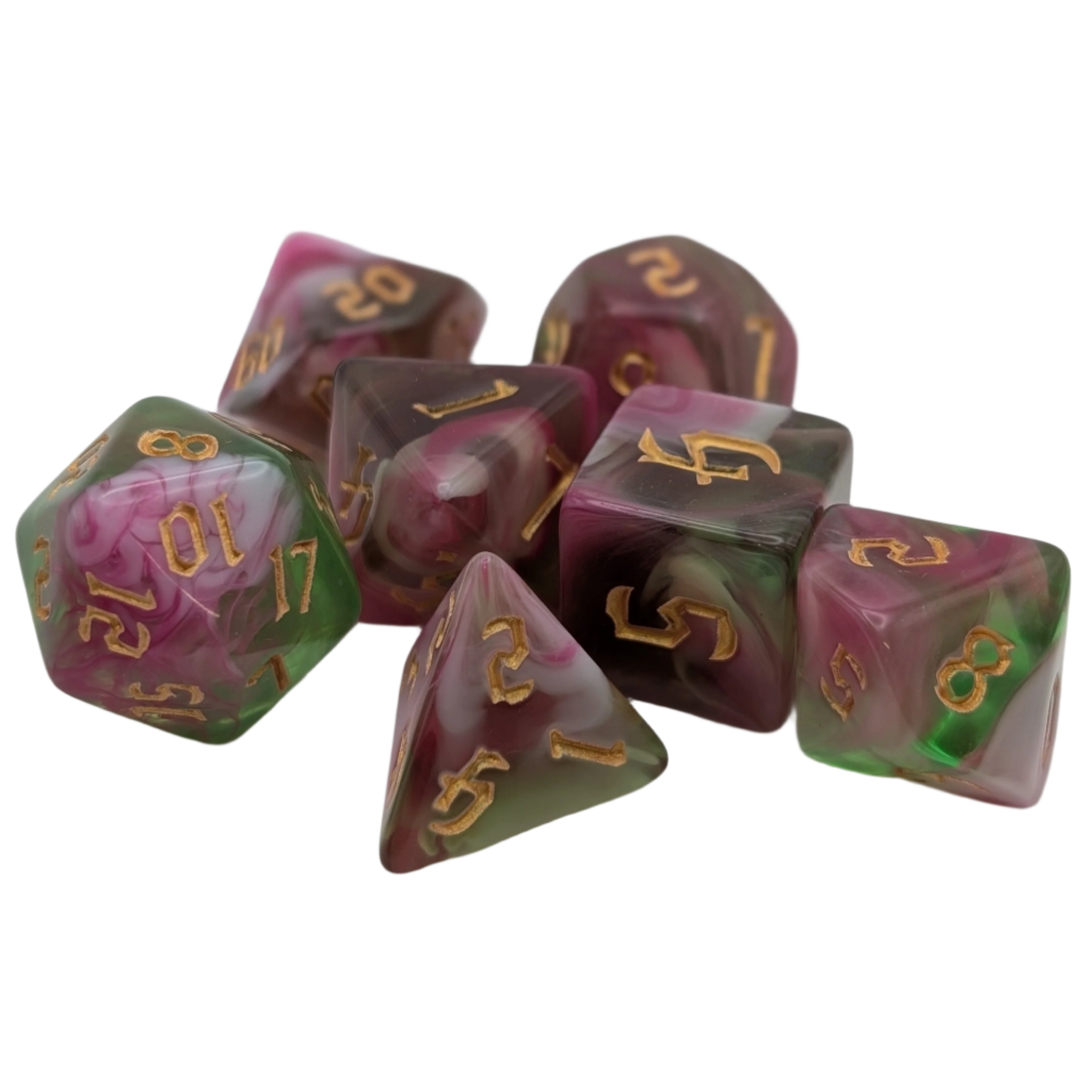 Superbloom - 7 Piece DnD Dice Set | Acrylic RPG Gaming Dice – Open ...