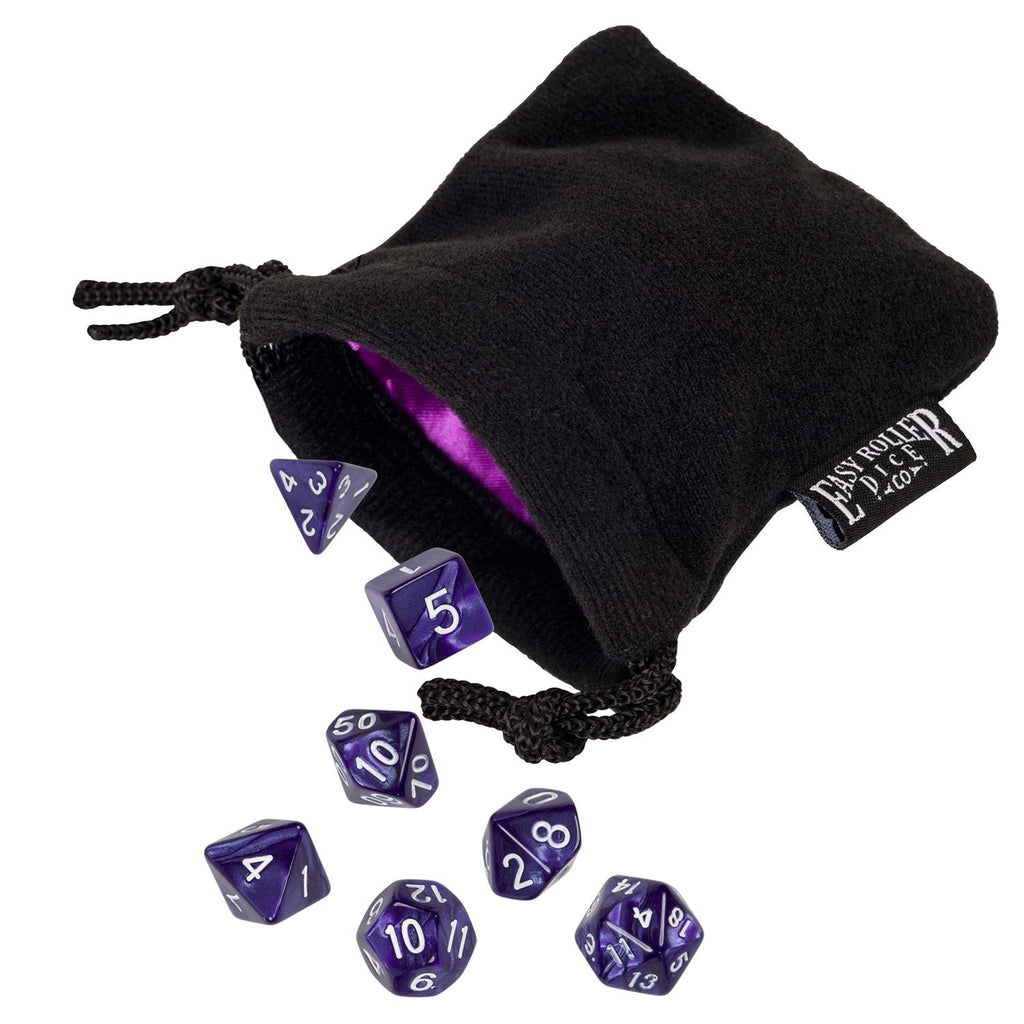 Purple Marbled Dice - 7 Piece Set with Bag – Open Gaming Store