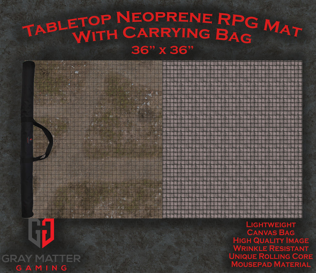 RPG Grid Mat - Abandoned Town & Dungeon Floor - Double Sided Neoprene ...