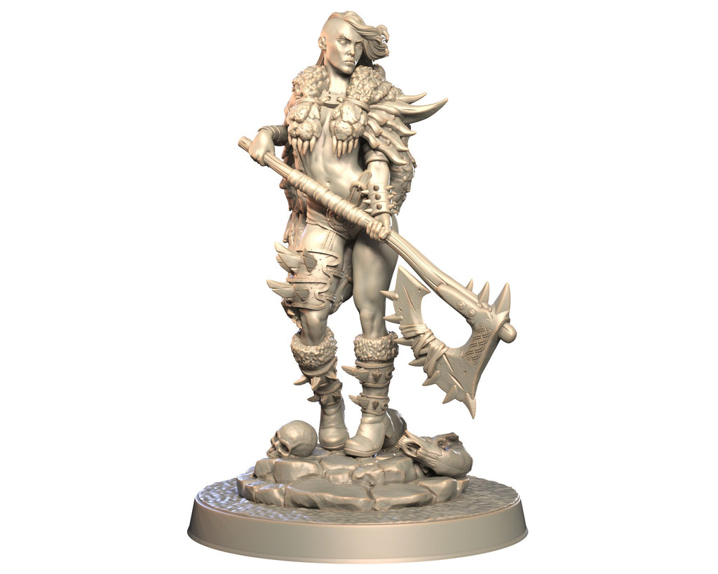 Thogra - Female Human Barbarian Miniature - Blade & Fury – Open Gaming ...