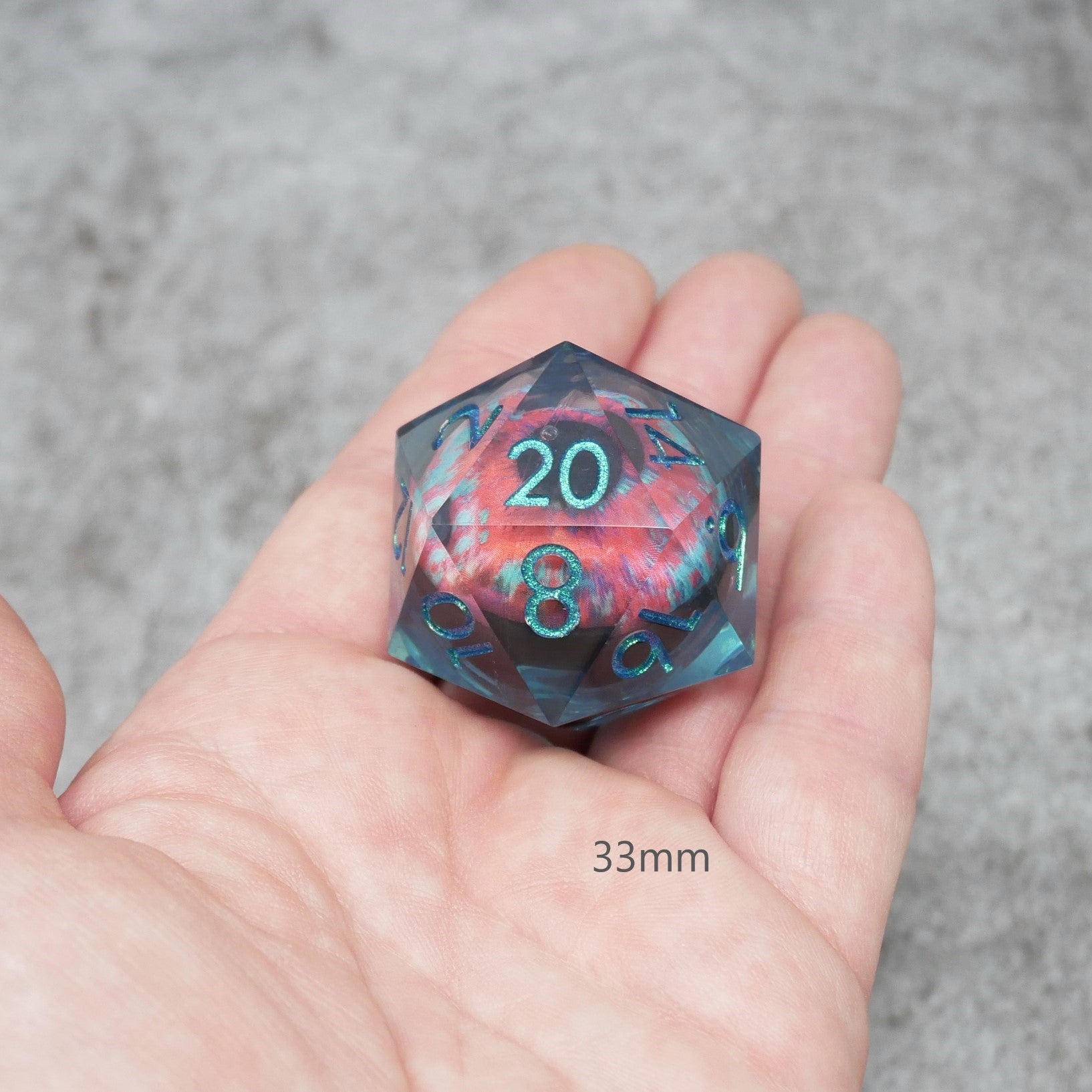 Cthulhu's Eye | Giant D20 Moving Eye DnD Dice | Acrylic RPG Gaming Dic ...