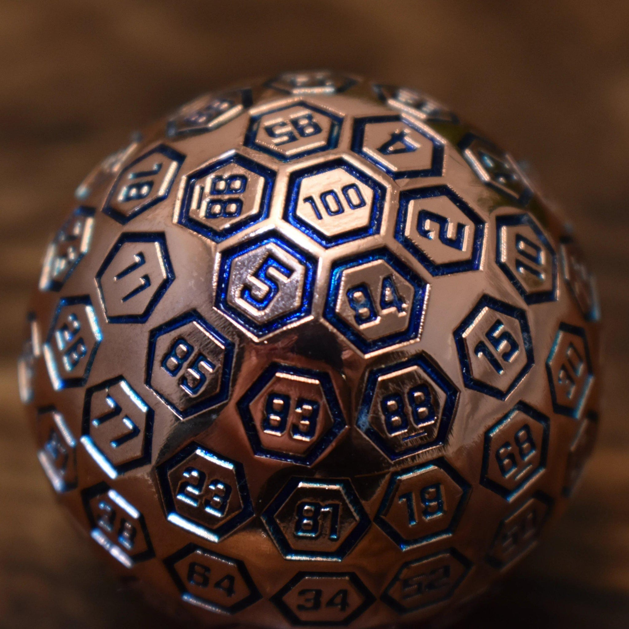 The Orb D100 - Aqua and Bronze Metal Die – Open Gaming Store