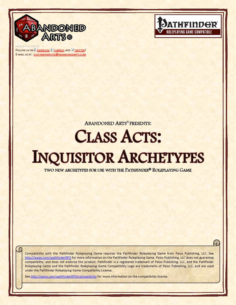 pathfinder inquisitor archetypes